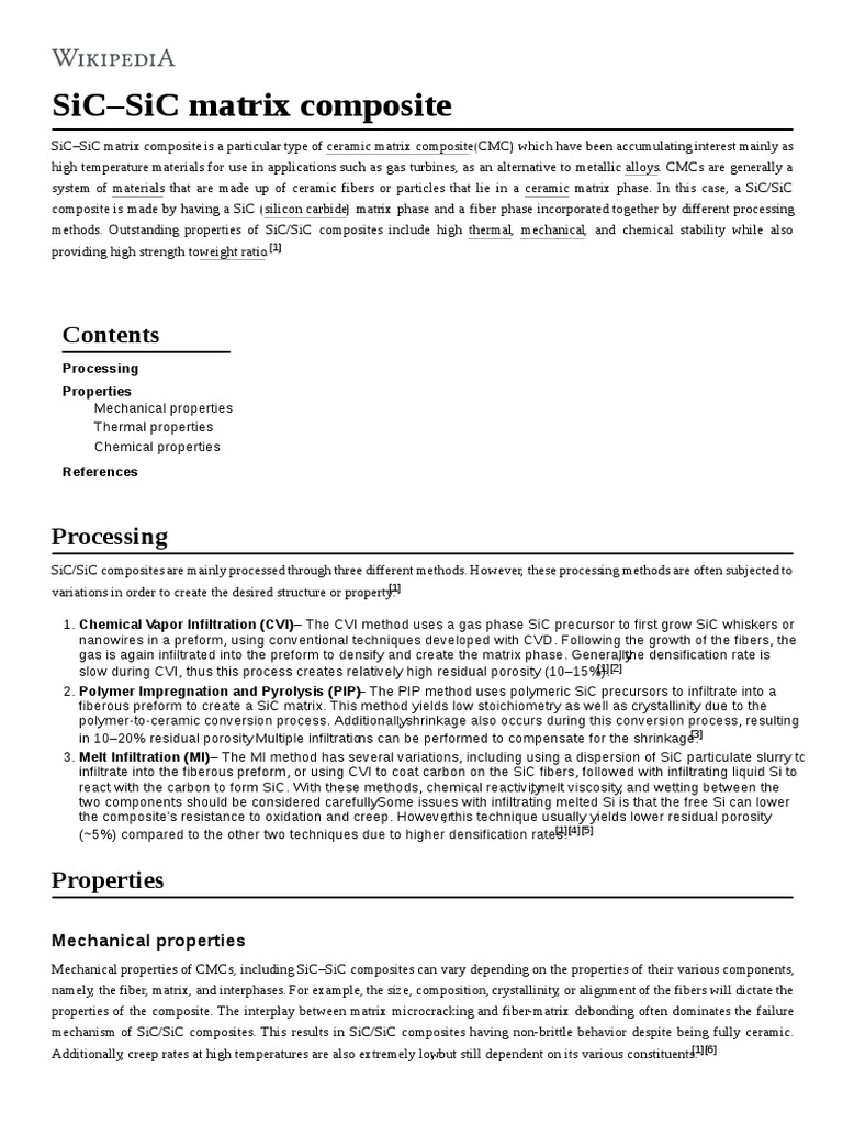 SiC-SiC Matrix Composite | PDF | Building Engineering | Chemical Substances
