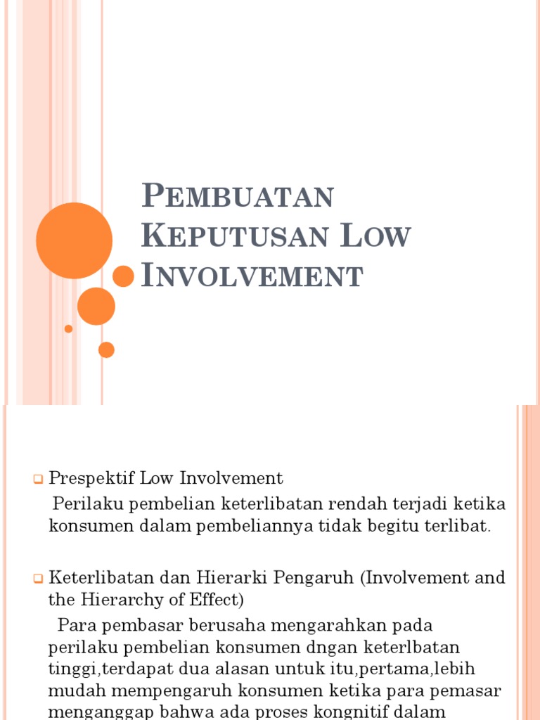 Pembuatan Keputusan Low Involvement | PDF