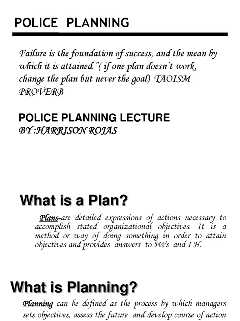 Planning | PDF | Police | Crime & Violence