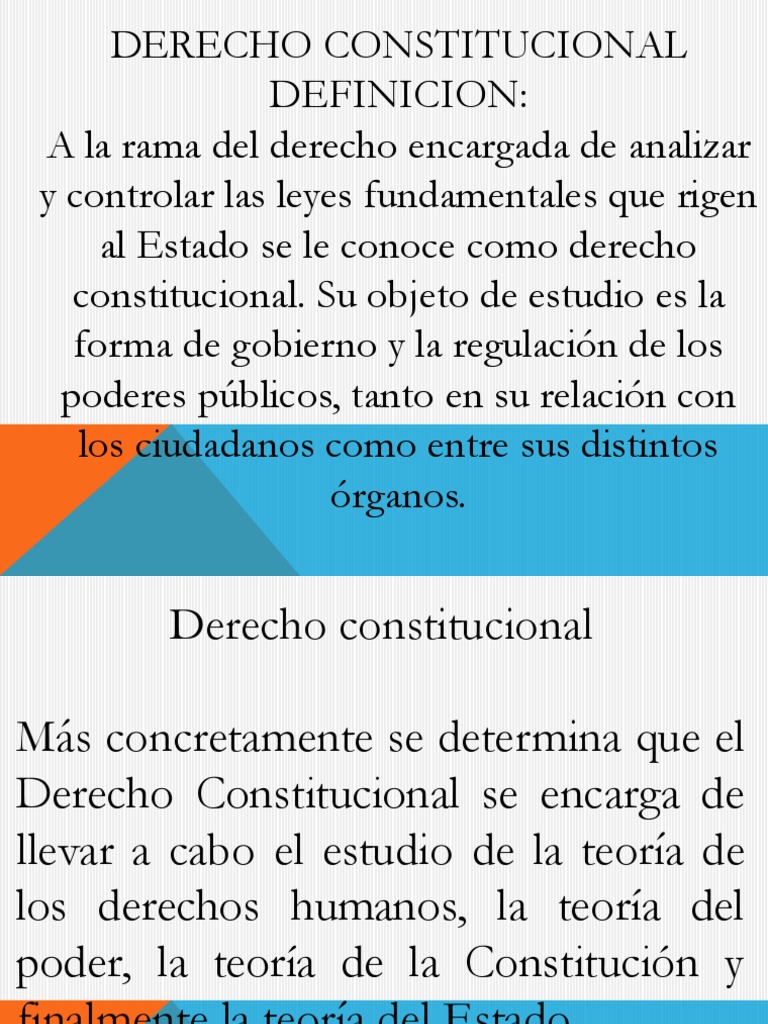 Definicion de Derecho Constitucional | PDF | Constitución | Ley ...