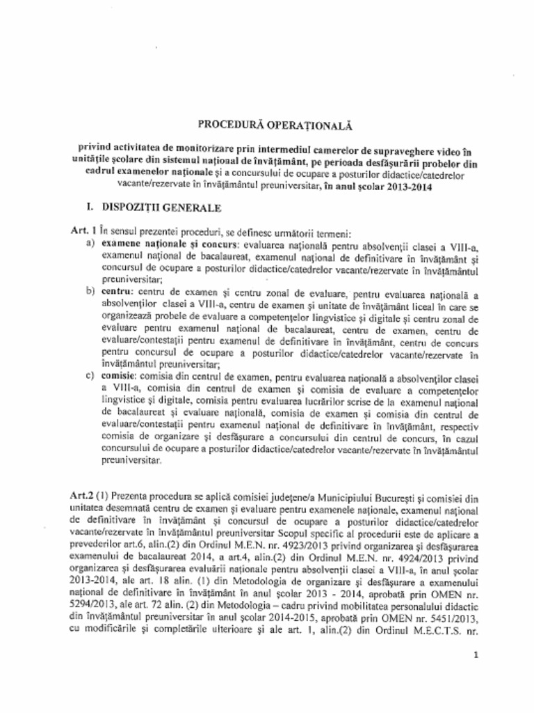 Procedura Operationala Monitorizare Audio Video | PDF