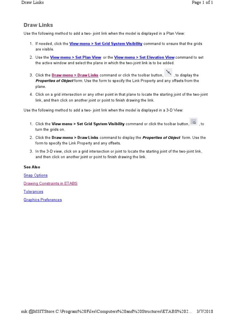 ETABS Draw Links | PDF | Button (Computing) | Menu (Computing)