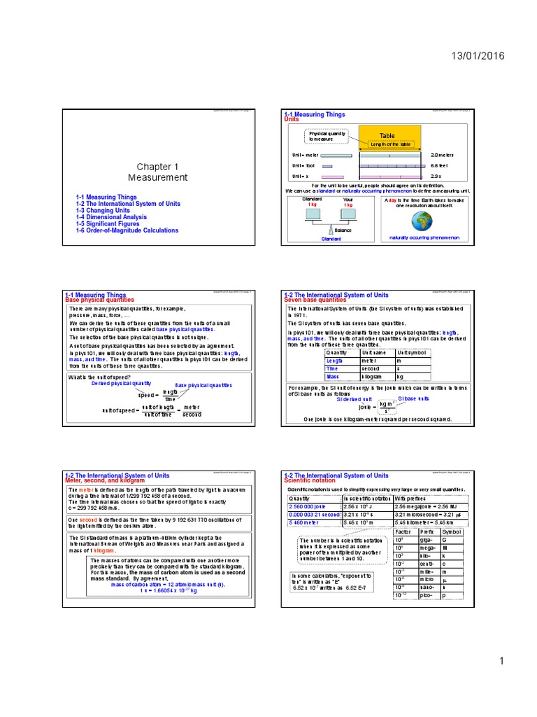 Phys101 Ch01 Measurement 4p | Download Free PDF | Units Of Measurement ...