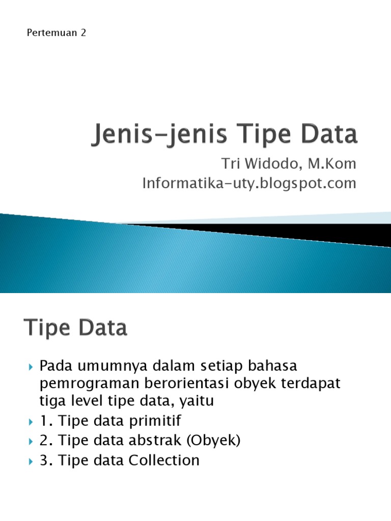 Jenis-Jenis Tipe Data | PDF