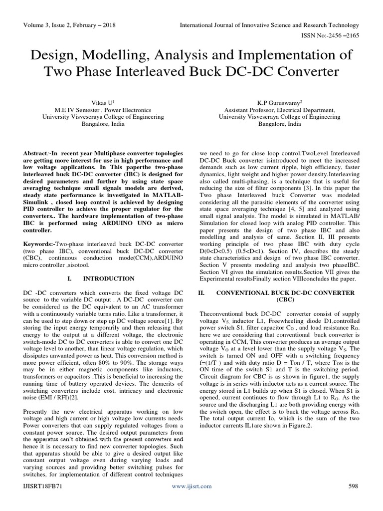 Design Modelling Analysis and Implementation of Two Phase Interleaved ...