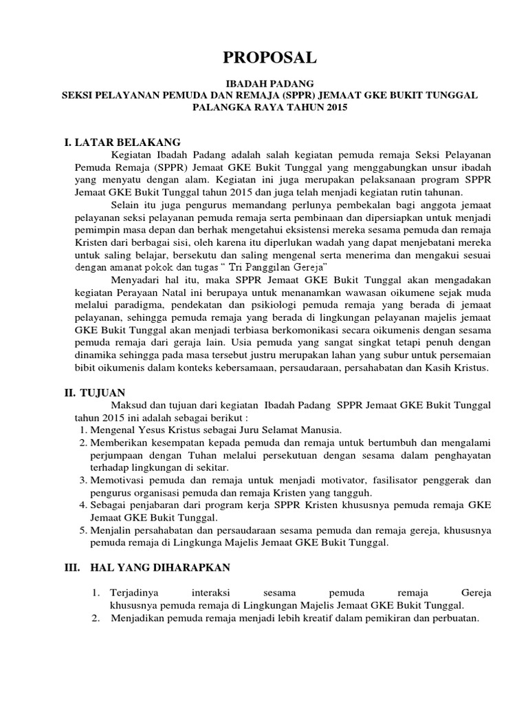 PROPOSAL Ibadah Padang | PDF