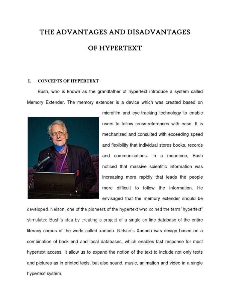 The Advantages and Disadvantages | PDF | Hypertext | Computing
