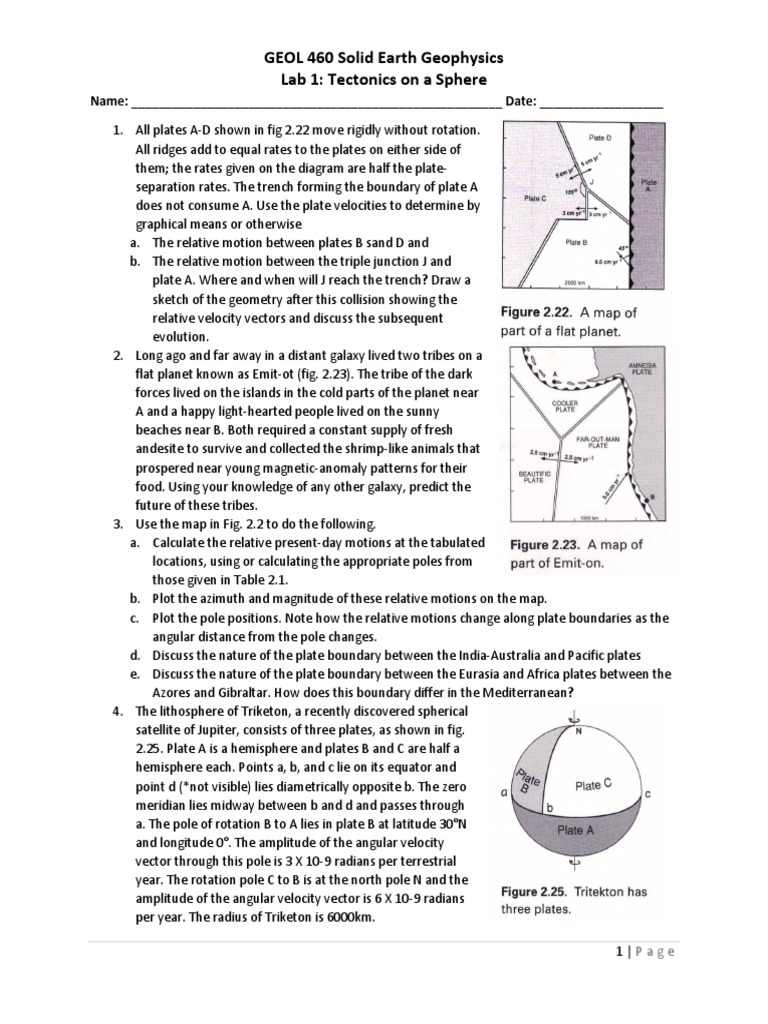 Analyzing Plate Tectonics Through Calculating Relative Motions and ...