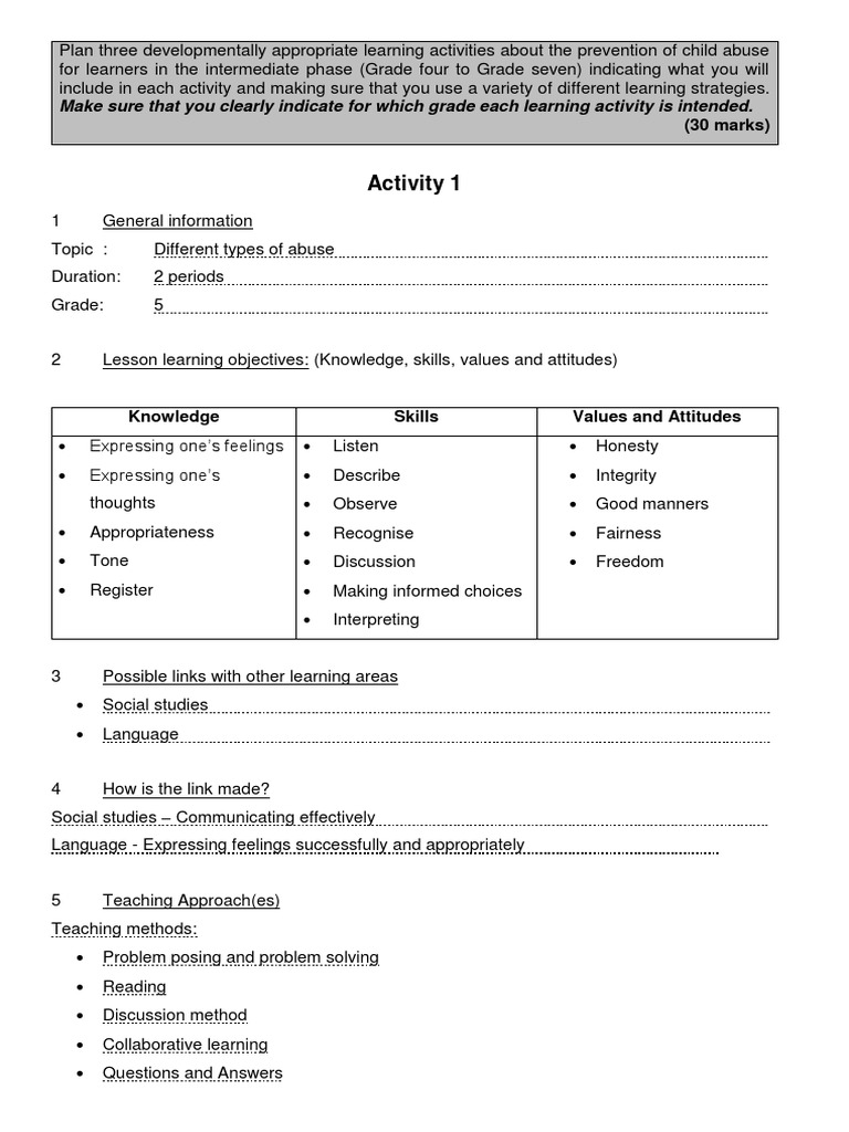 Gr.5/6 Life Orientation Lesson Plan | PDF | Teaching Method | Learning