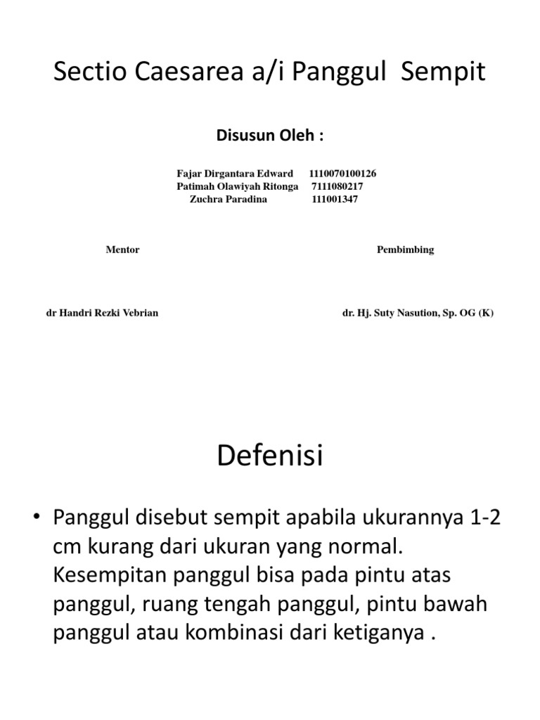 Panggul Sempit | PDF