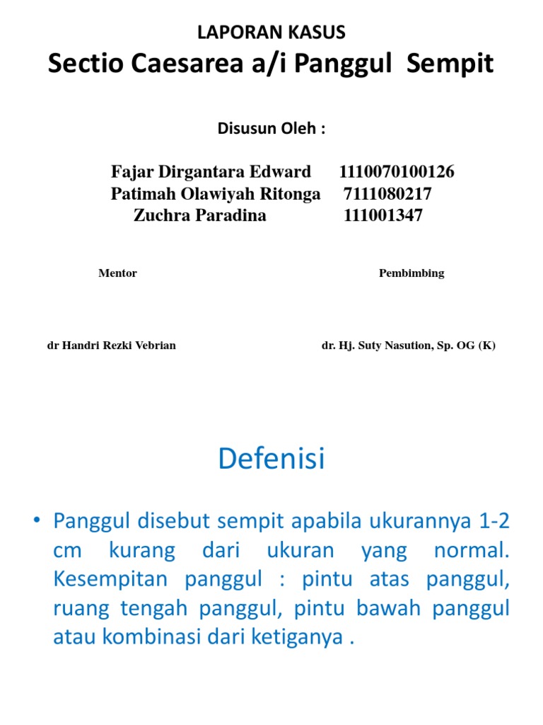Panggul Sempit PPT DR Suty | PDF