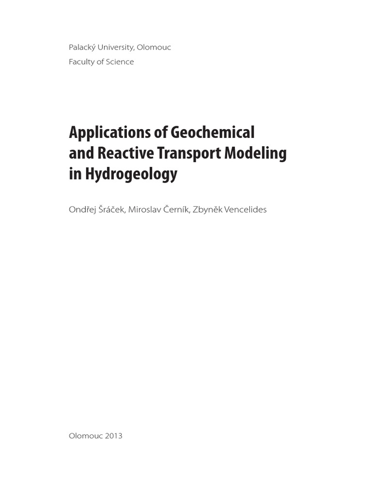 Application of Geochemical - Modeling | PDF | Adsorption | Aquifer