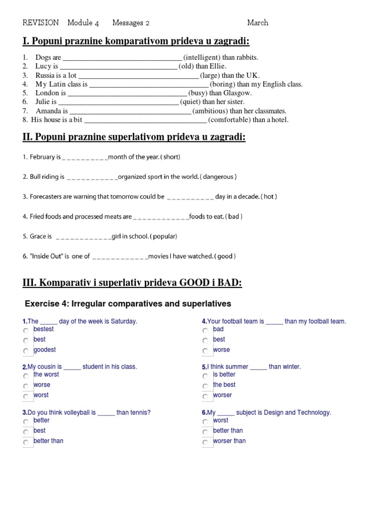 REVISION Priprema Za Test 2 Modules 3 and 4 Messages 2 6.razred ...