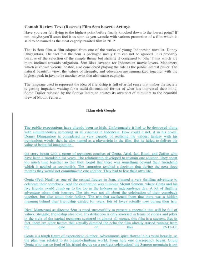 Contoh Review Text | PDF