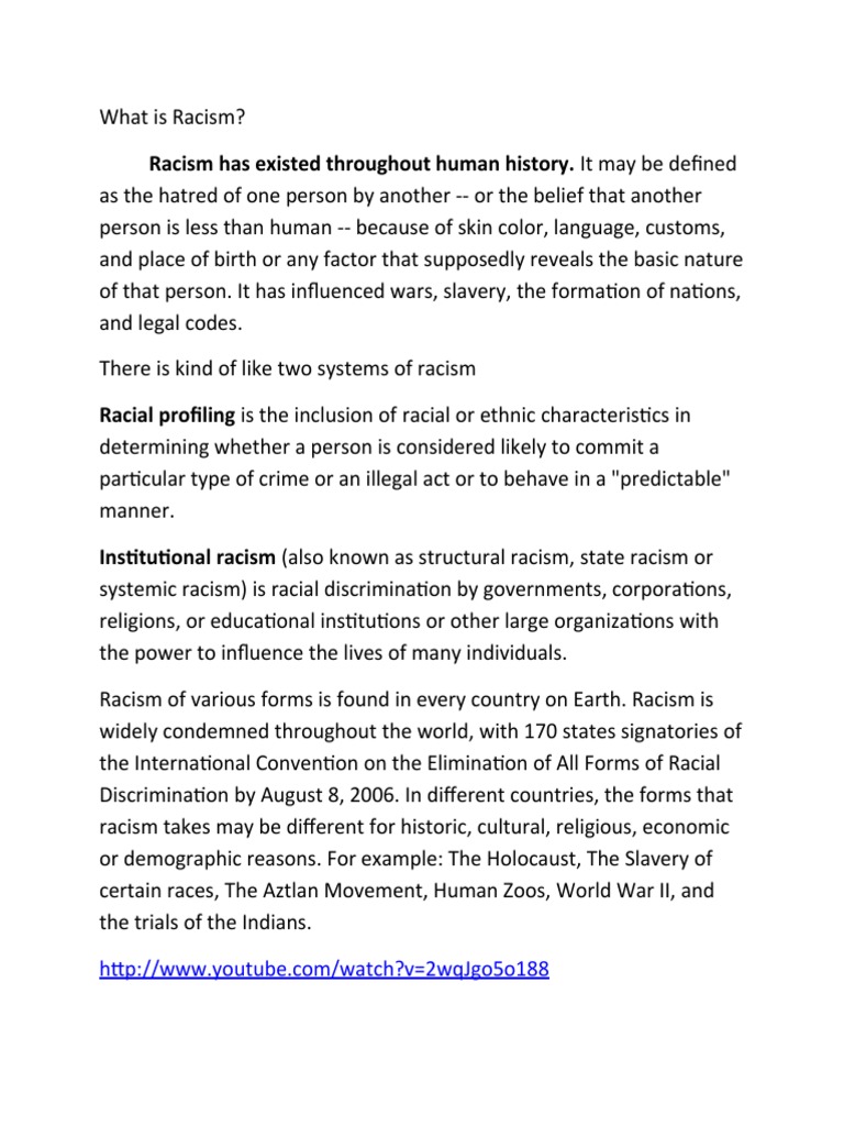 What Is Racism | PDF