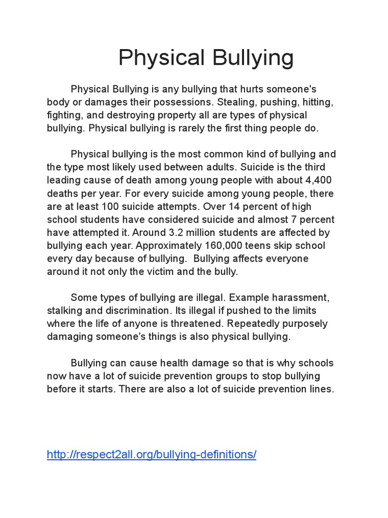Physical Bullying | PDF