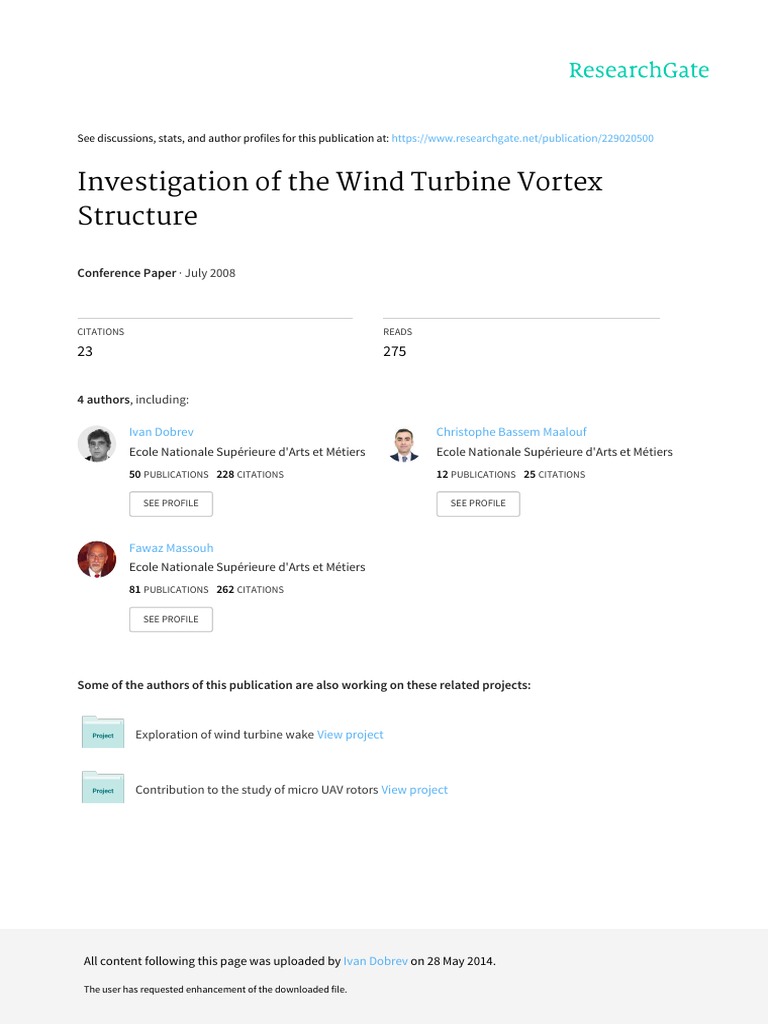 Investigation of The Wind Turbine Vortex Structure | PDF | Vortices ...
