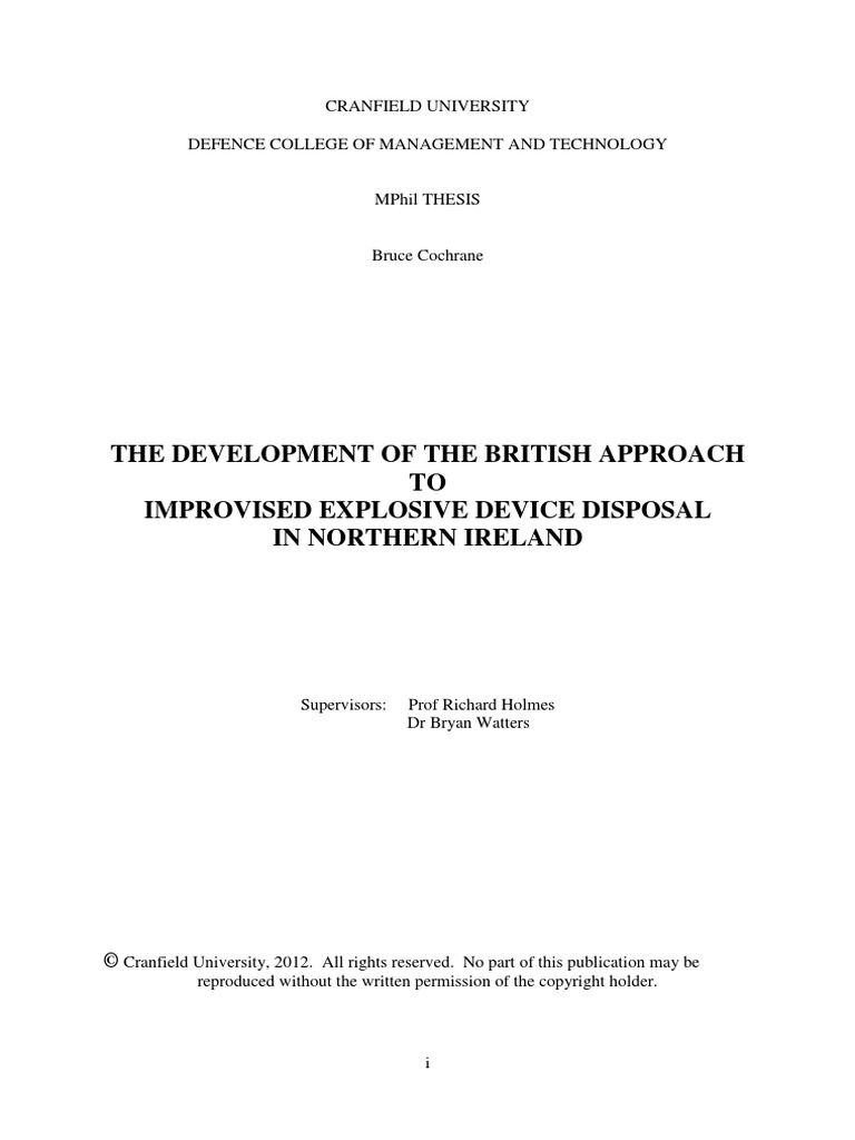 The Development of The British Approach To IEDD in NI | Download Free ...