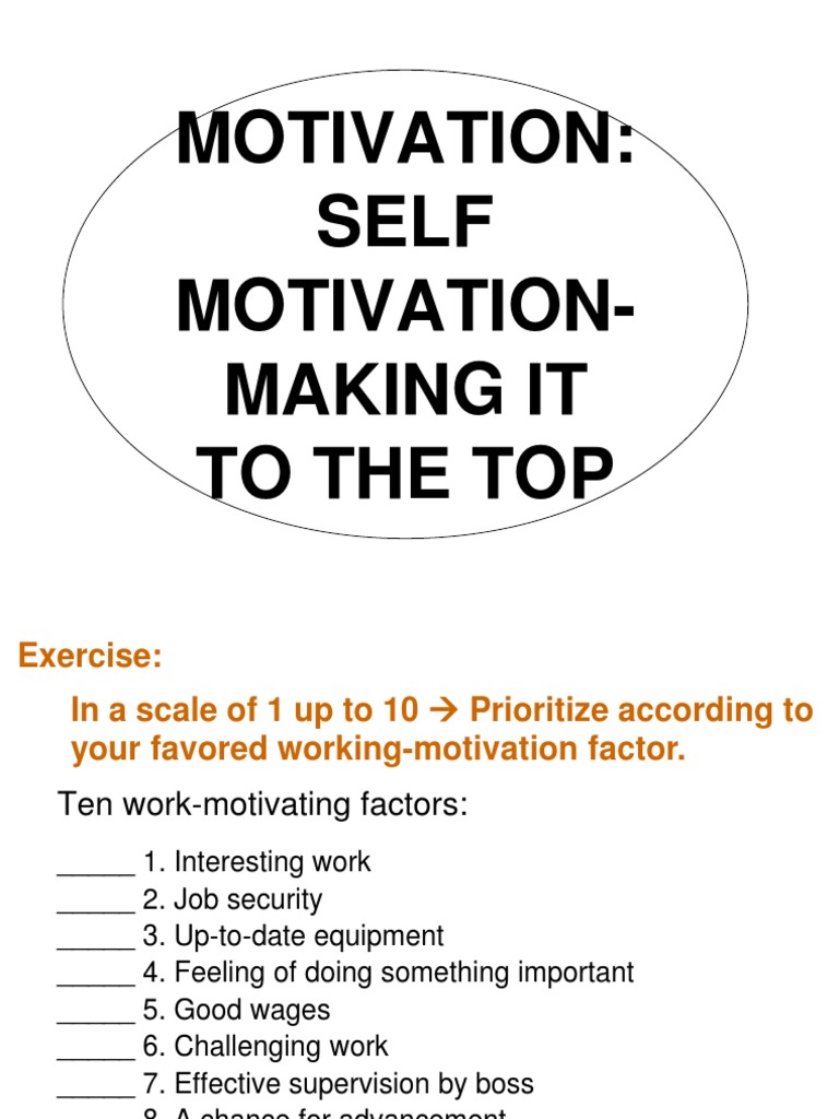 Motivation For Peak Perfomance | PDF | Motivation | Motivational