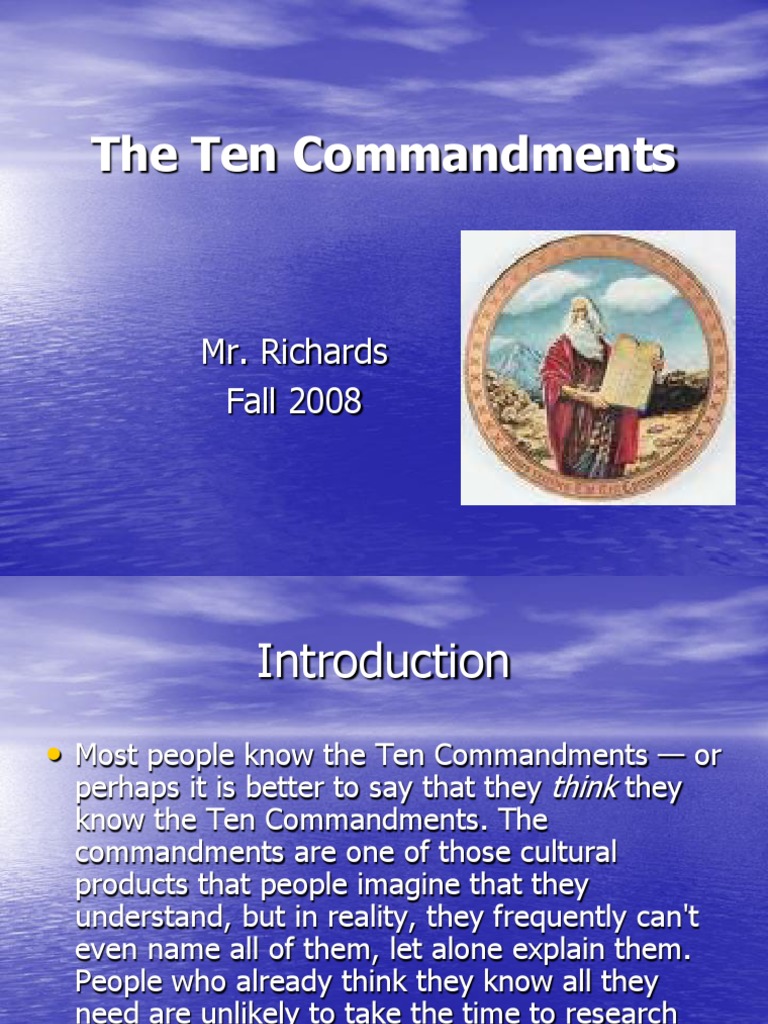 The Ten Commandments | PDF | Ten Commandments | Adultery