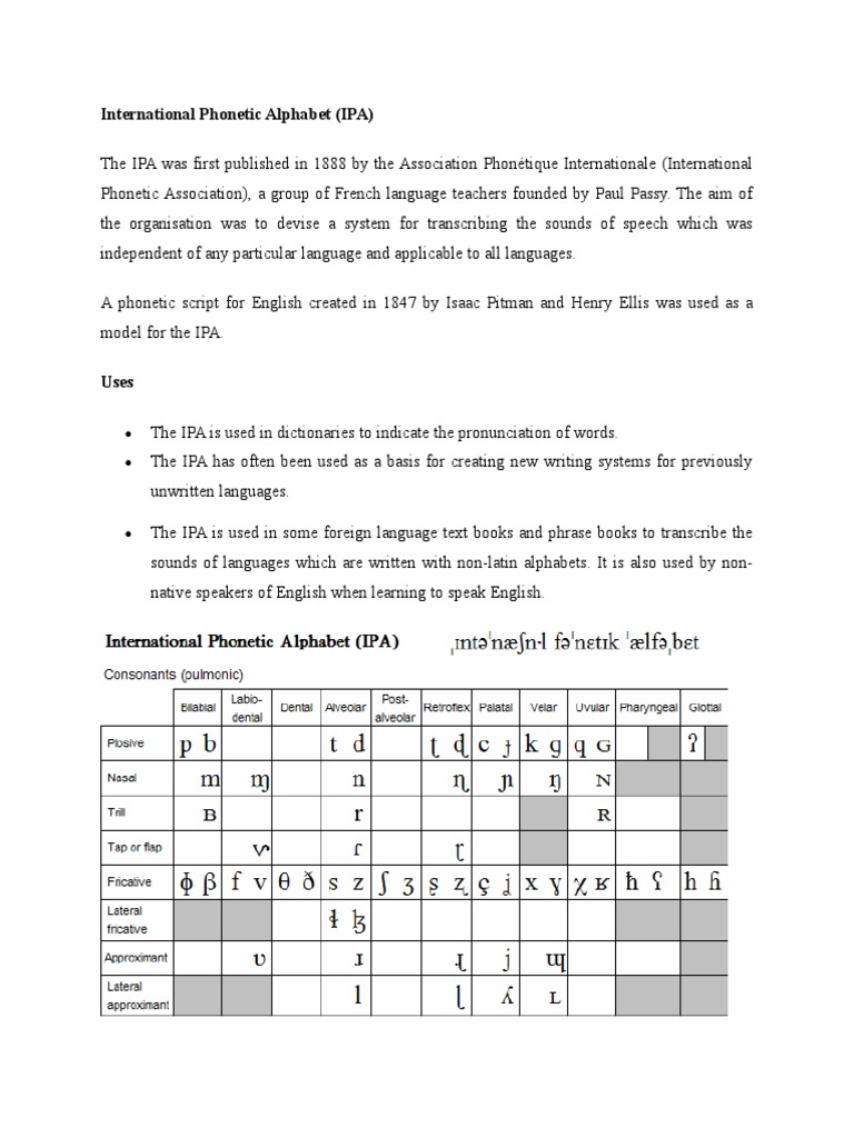 Pengenalan Alfabet Fonetik Internasional | PDF | Tekanan (Linguistik ...
