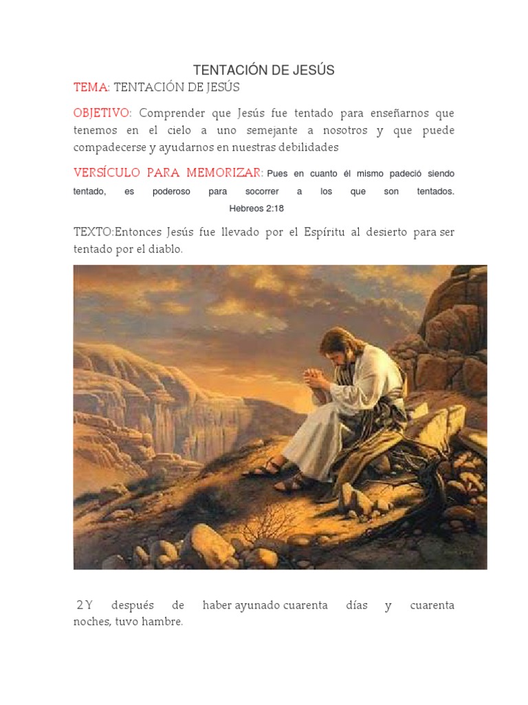 La Tentación De Jesús En El Desierto Los 40 Días De Jesús En El