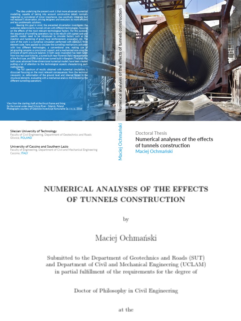 Numerical analyses of tunnels construction effects | PDF | Finite Element Method | Tunnel