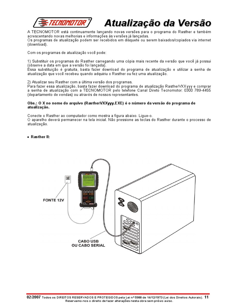 Atualizacao Da Versao Tecnomotor Pdf Direitos Autorais Programa