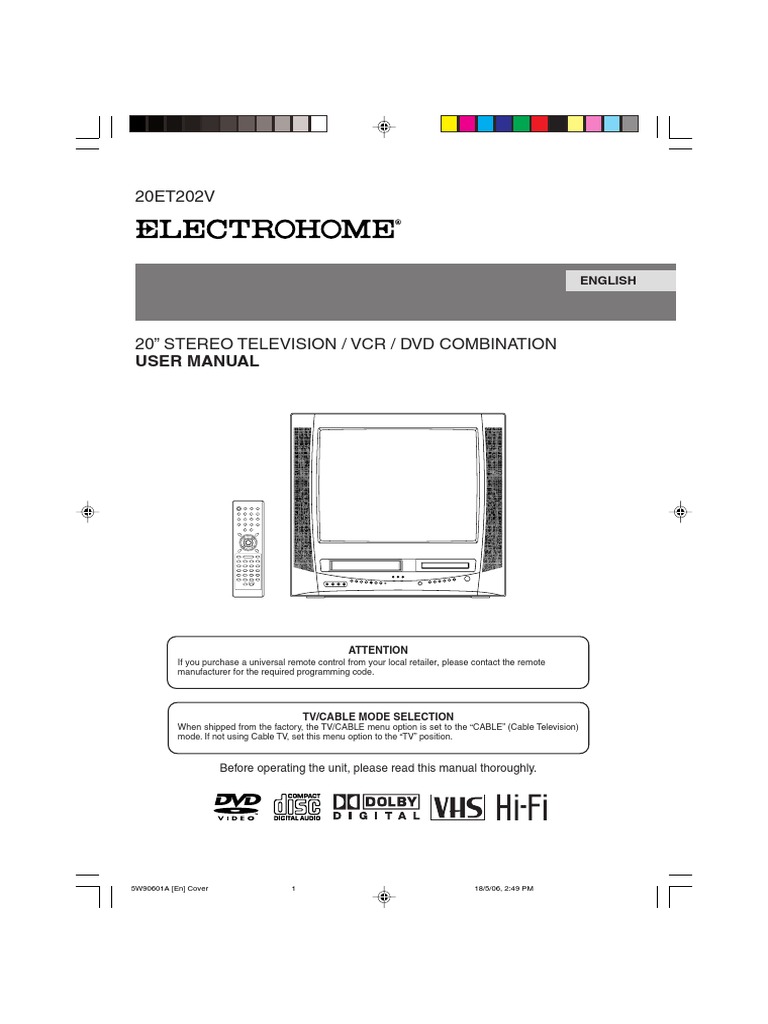 Electrohome TV 20ET202V - Bilingual | PDF | Cable Television | Ac Power ...