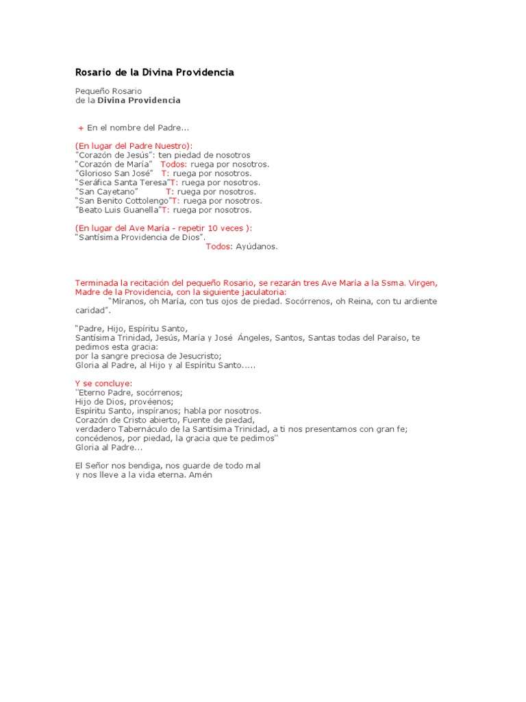 Rosario de La Divina Providencia | PDF