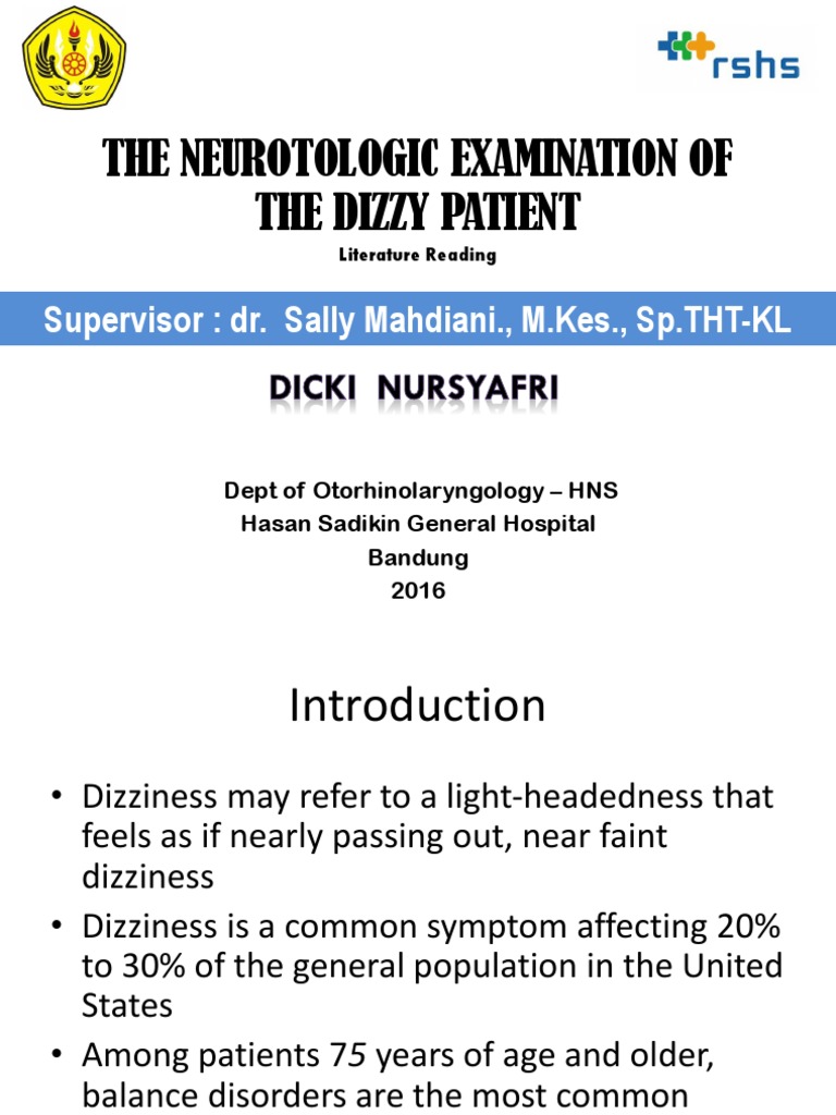 LR The Neurotologic Examination of The Dizzy Patient | PDF | Vertigo ...