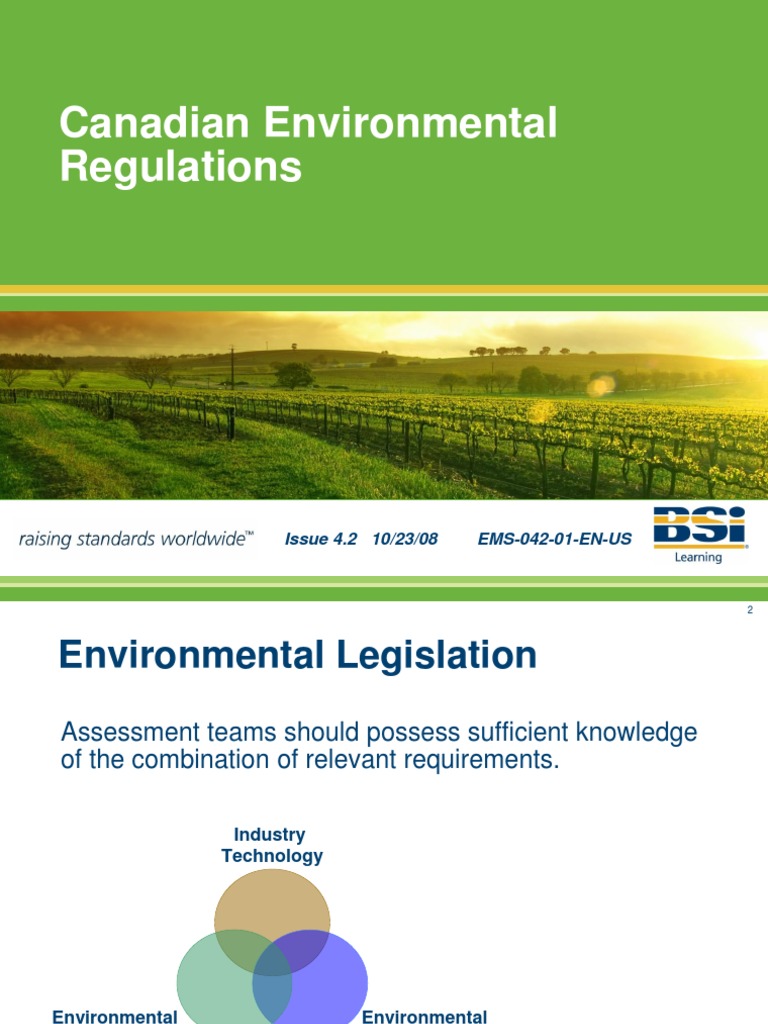 Slides 03 - EMS LAC Canadian Regulations, IG, Issue 4.2, 10-23-08 | PDF ...