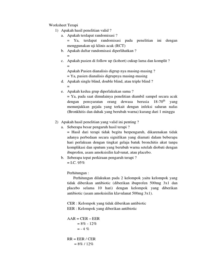 Worksheet Terapi | PDF
