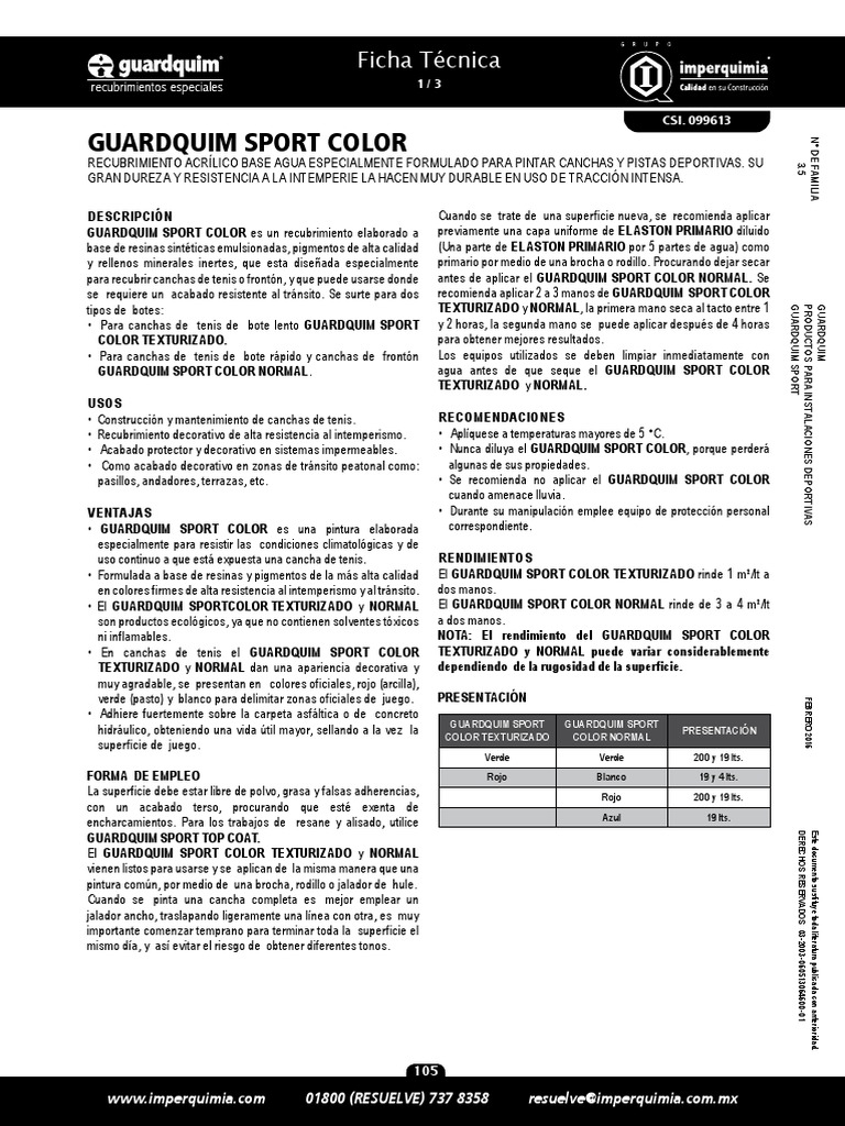 Guardquim Sport Color | PDF | Pintar | Color