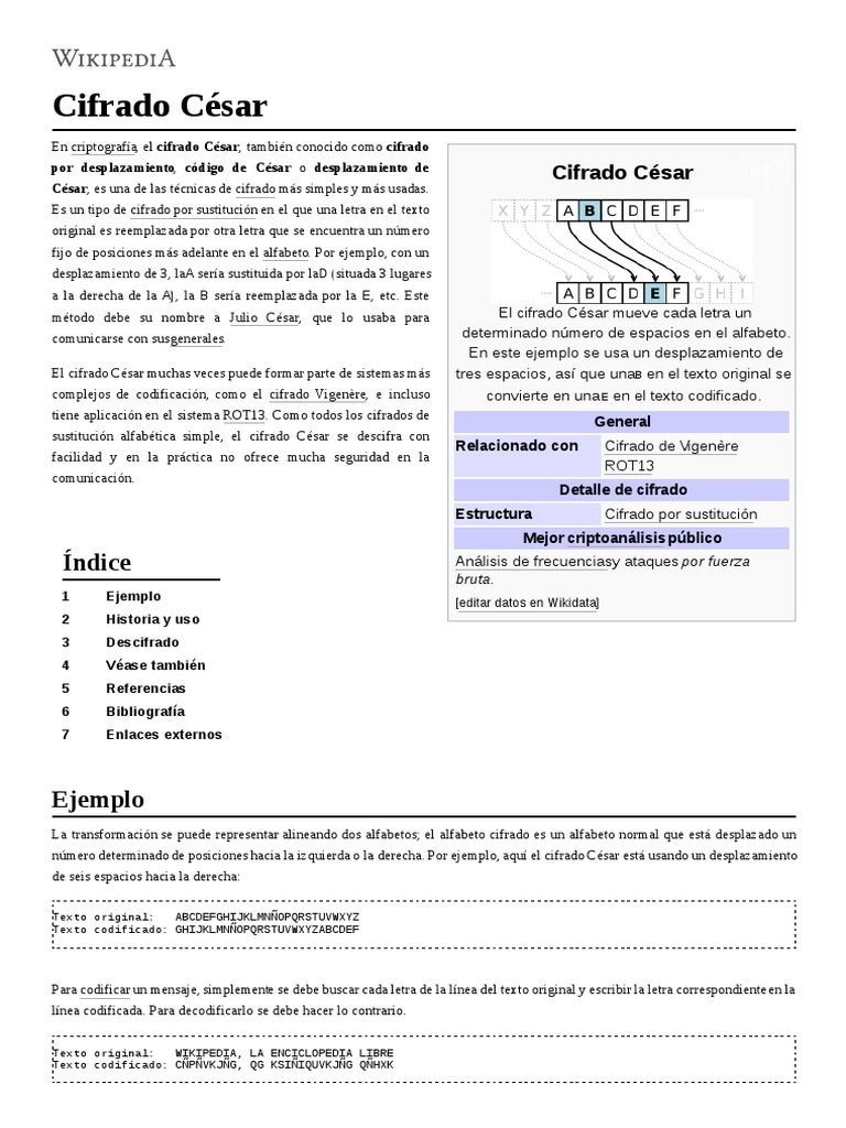 Cifrado César | PDF | Guerra cibernética | Seguridad
