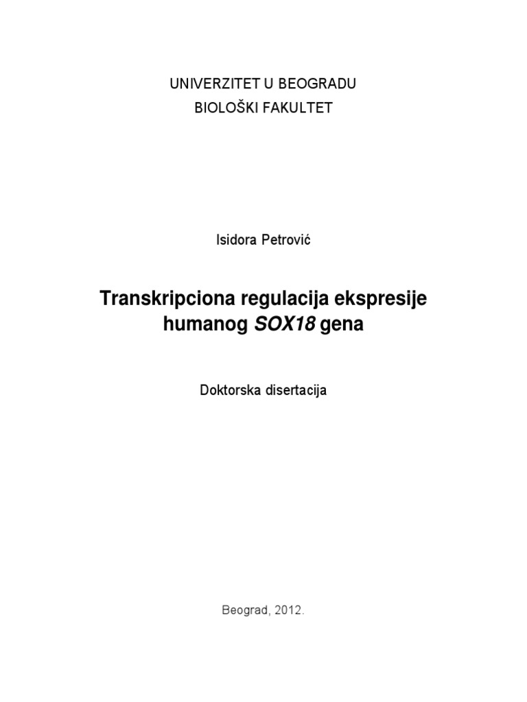 Transkripciona Regulacija Ekspresije | PDF