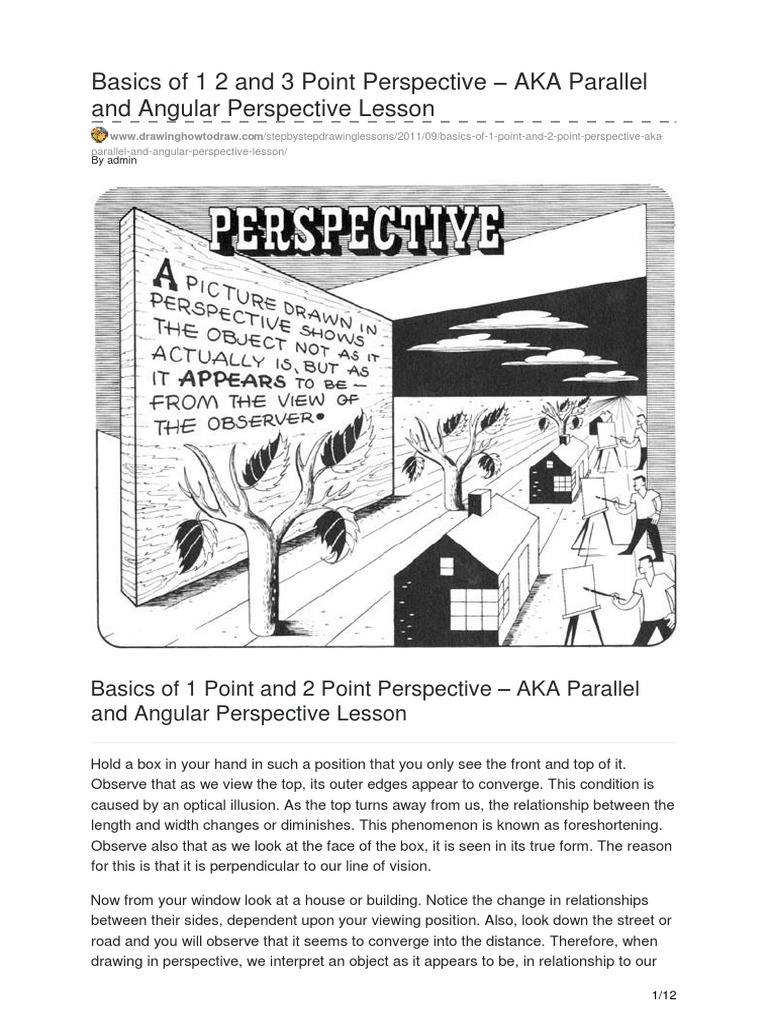 Basics of 1 2 and 3 Point Perspective AKA Parallel and Angular ...