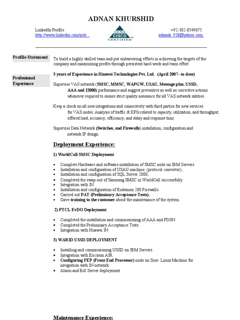 Adnan CV | PDF | Computer Network | Electronics