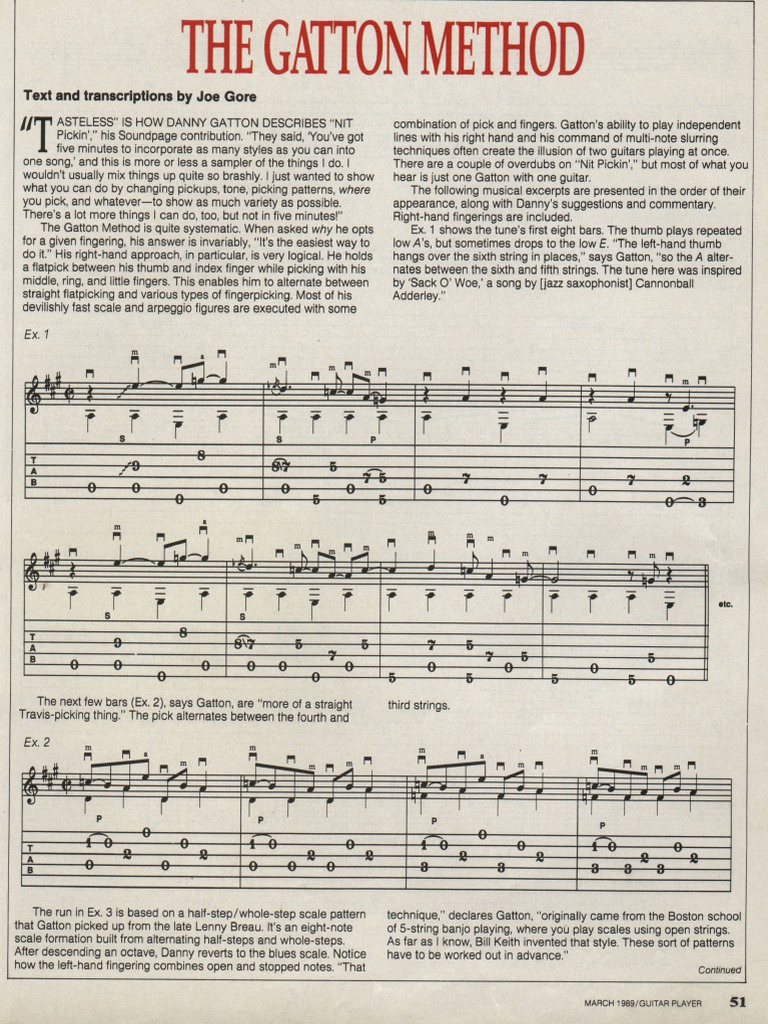 (Guitar Lesson) The Danny Gatton Method 01 - Rockabilly Guit | PDF