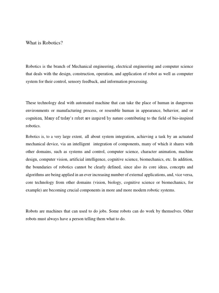 Understanding Robotics: Types and History | PDF | Robot | Robotics