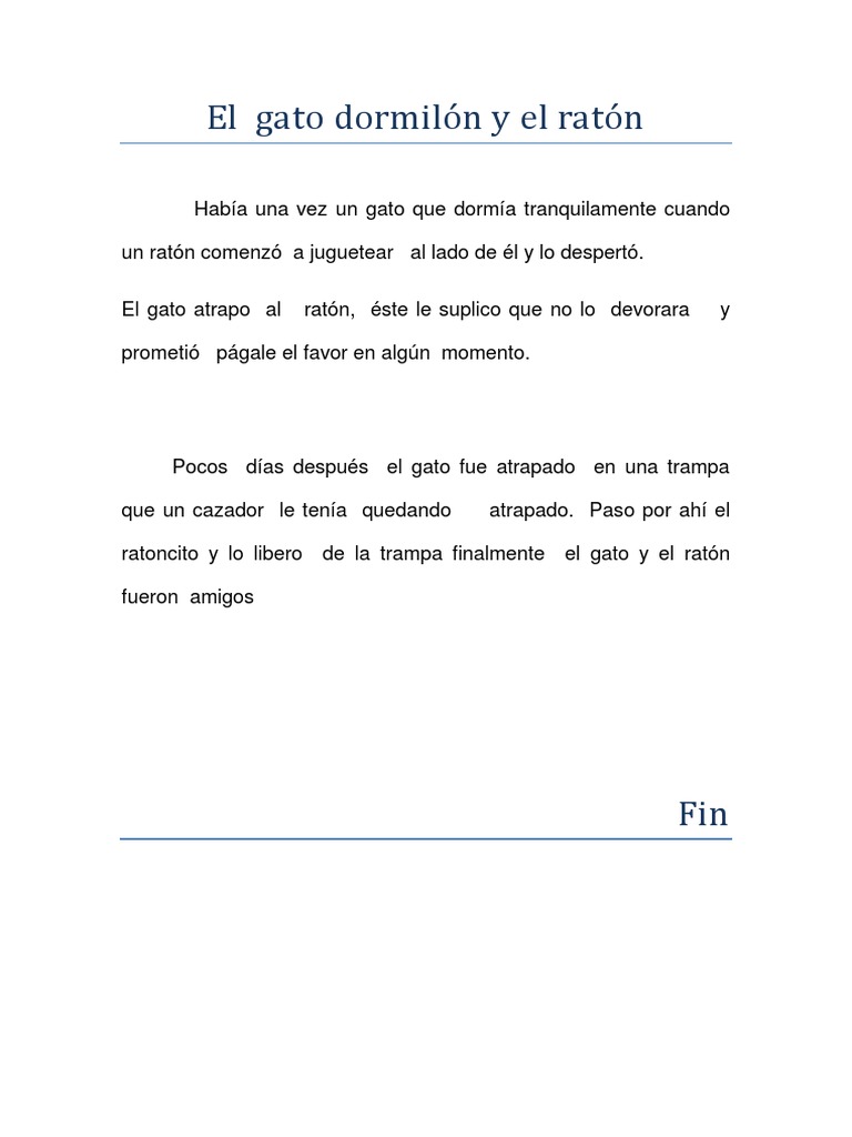 El Gato Dormilón Y El Ratón Pia Pdf