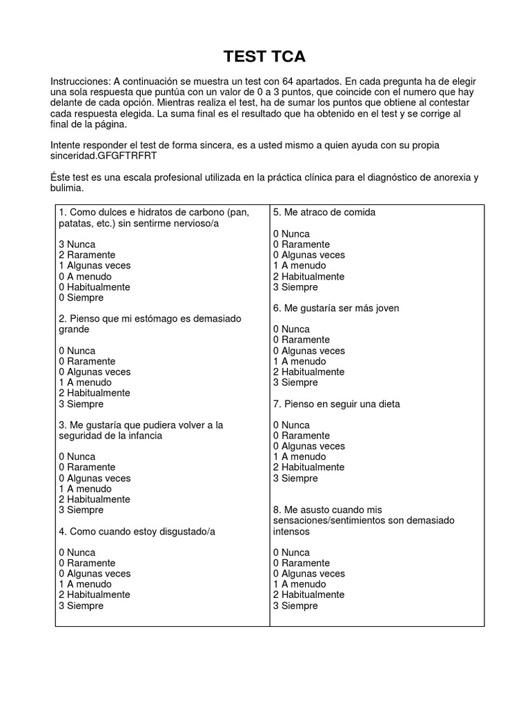 Encuesta TCA | PDF | Adultos