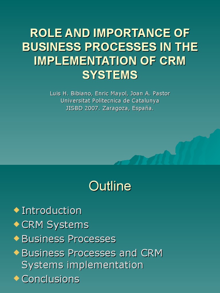 Pnis07-Role and Importance of Business Processes in The | PDF ...