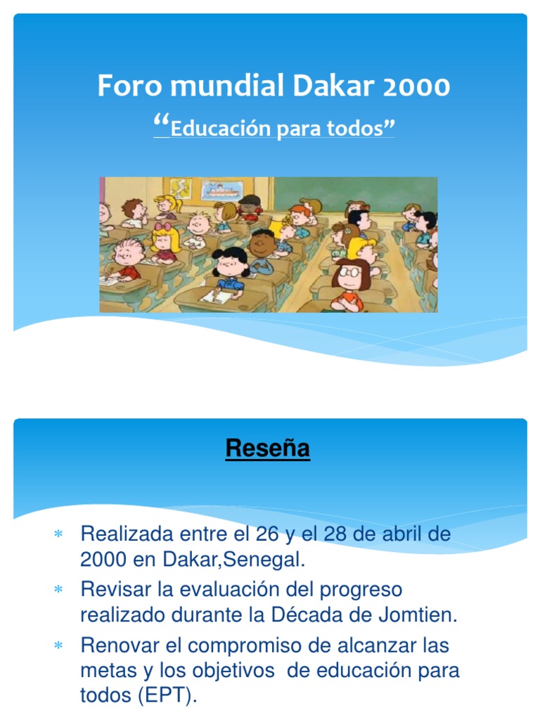 Dakar 2000 | PDF | Educación primaria | Adultos