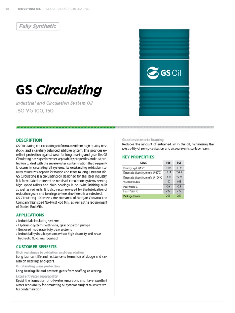 GS Circulating: ISO VG 100, 150 | PDF | Building Engineering | Soft Matter