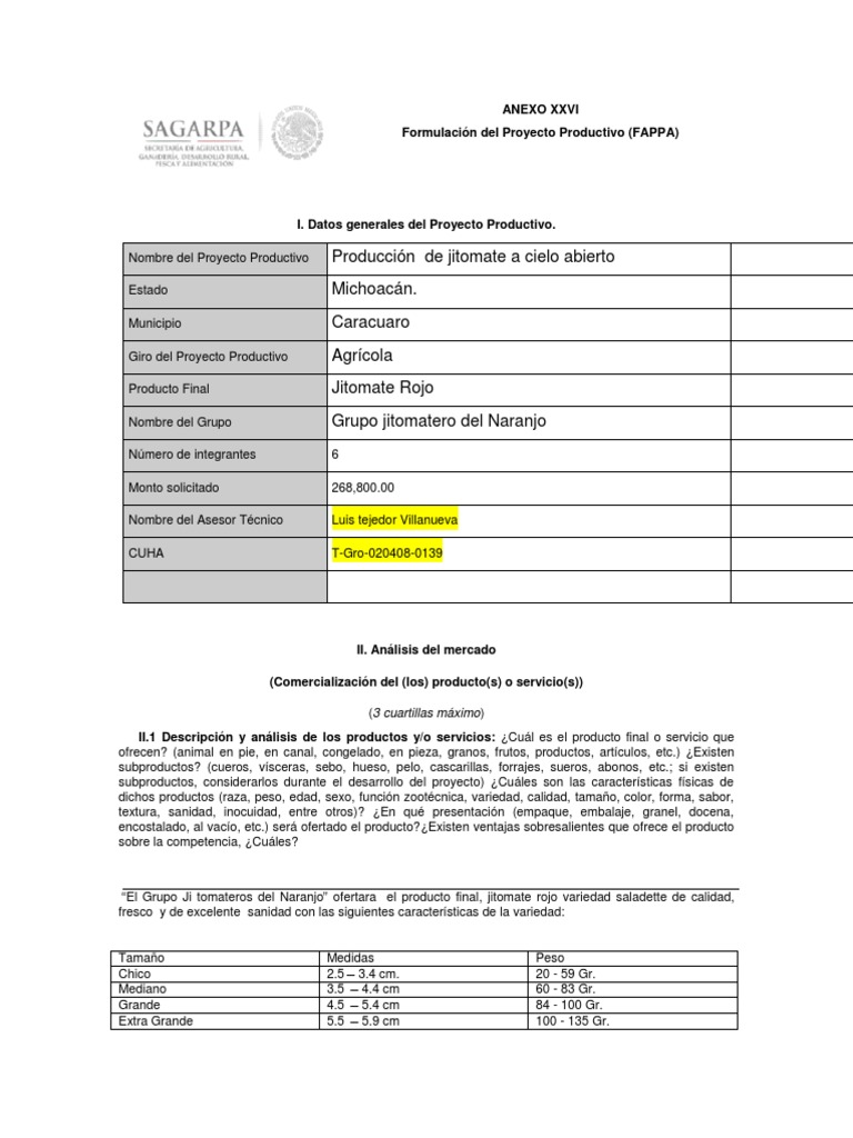 Anexo Xxvi Fappa 2017 | PDF | Tomate | Presupuesto