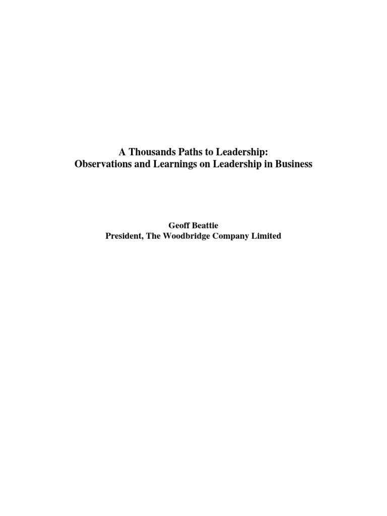 A Thousands Paths To Leadership | PDF | Leadership | Lawyer A Thousands Paths To Leadership | PDF | Leadership | Lawyer