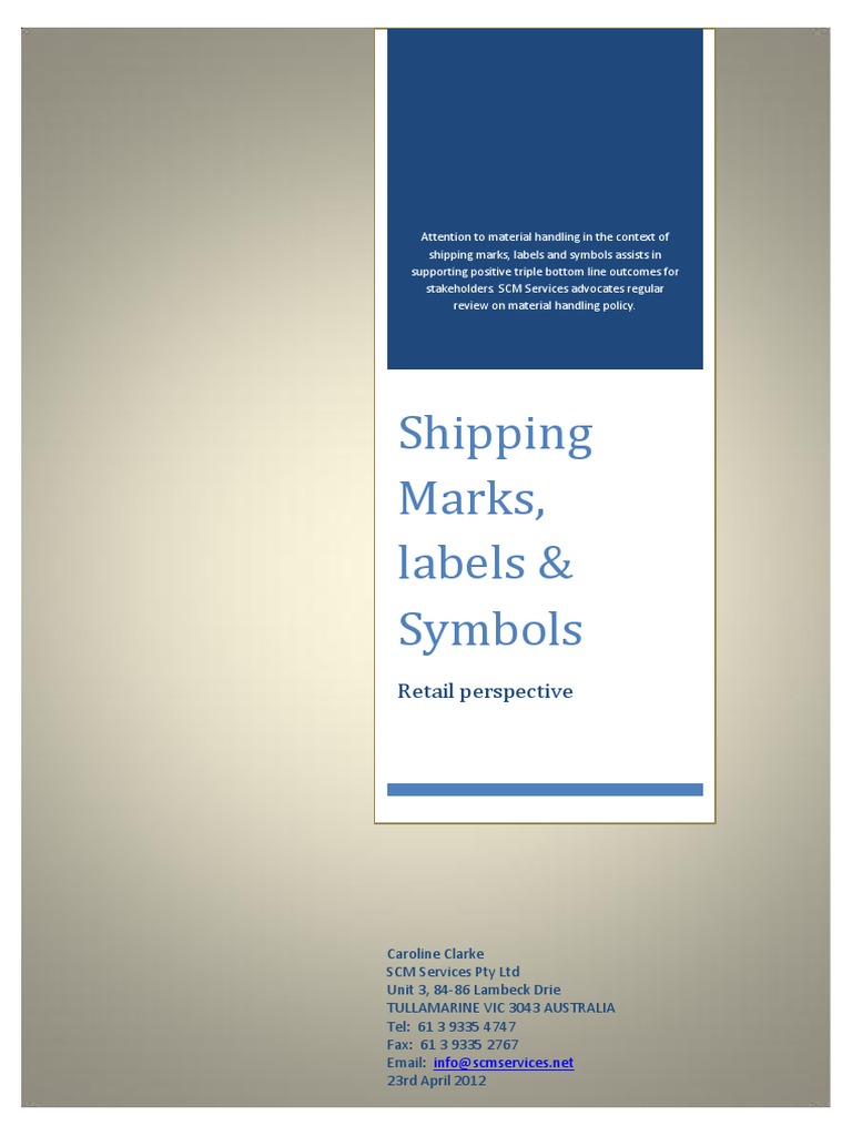Shipping Marks Labels & Symbols - Retail Perspective | PDF ...
