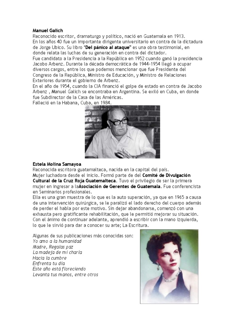 Biografía resumida de Manuel Galich | PDF | Guatemala | Personas
