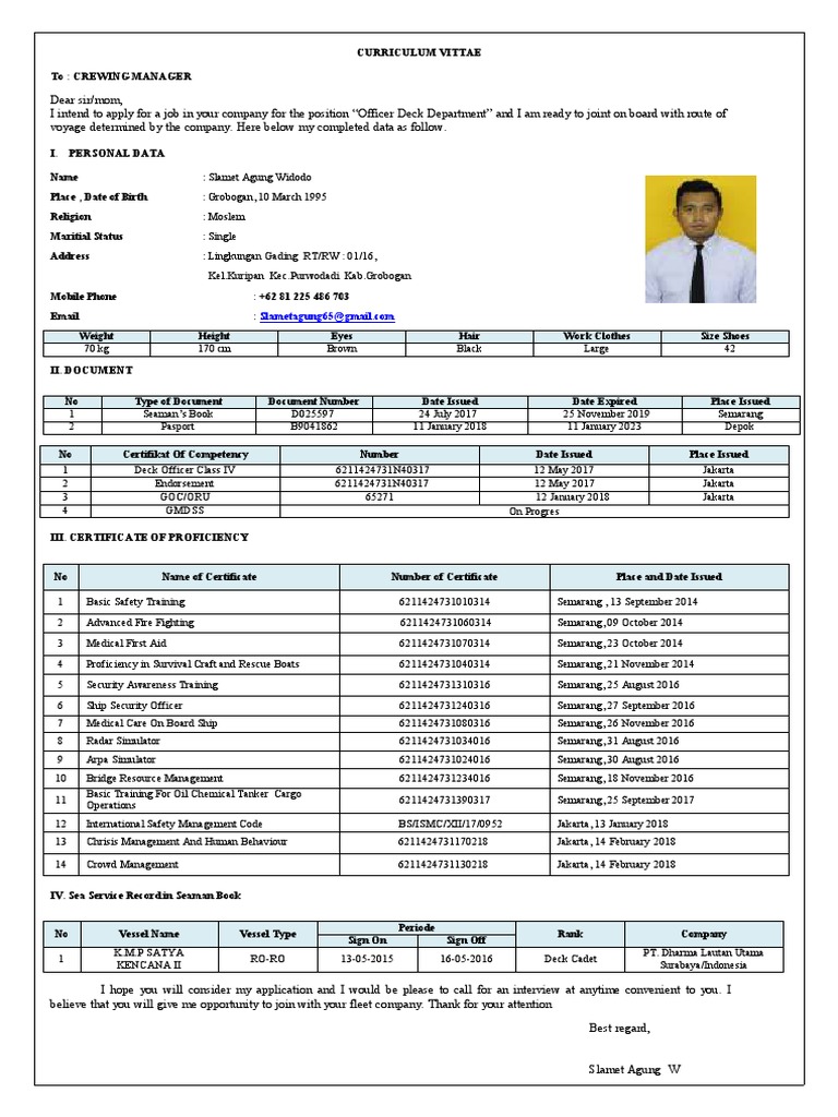 CV. SLAMET AGUNG WIDODO Baru PDF | PDF | Water Transport | Shipping